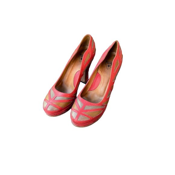 John Fluevog | Shoes | John Fluevog Tan Red Leather Stained Glass Meera ...